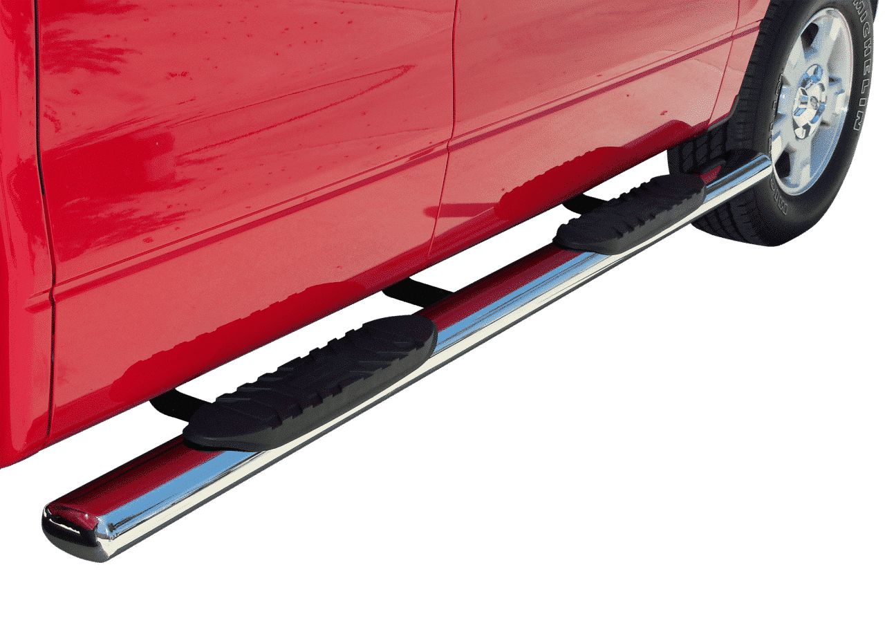5" Stainless Steel Oval Straight Sidebars Fits 2007-2018 Chevy ...