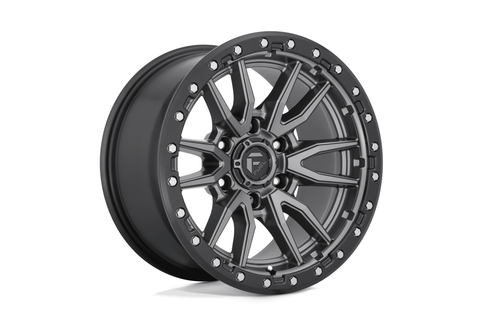 Fuel Rebel 20x9 +20 Offset Wheels (6x139) Matte Grey with Black Bead ...